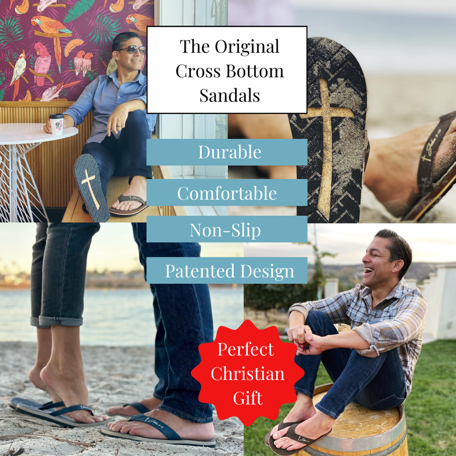 MEN's - Christian Footwear - Cross Bottom Sandals – Walk In His Footsteps